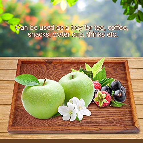 Wooden Tea Tray,Traditional Chinese Japanese Wooden Rectangular Tea Tray Coffee Fruit Snack Tray, widely Used in Restaurants(35*24cm)