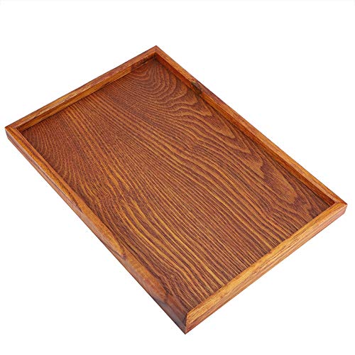 Wooden Tea Tray,Traditional Chinese Japanese Wooden Rectangular Tea Tray Coffee Fruit Snack Tray, widely Used in Restaurants(35*24cm)