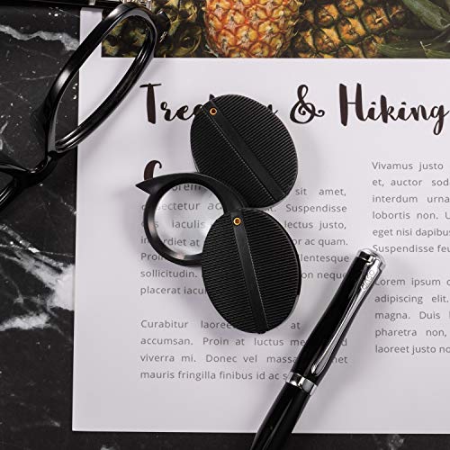 10X Folded Pocket Magnifier Mini Magnifying Glass Handheld Rotating Magnifier for Reading Newspaper, Book, Magazine, Science Class, Hobby, Jewelry (10 Pieces)