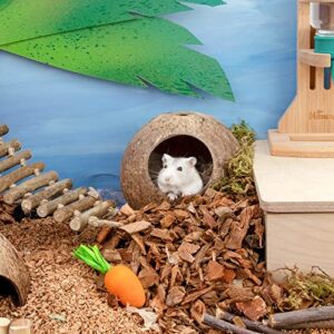 andwe Coconut Hut Hamster House Bed for Gerbils Mice Small Animal Cage Habitat Decor