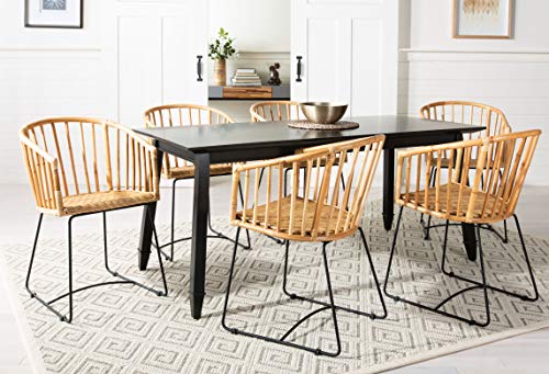 SAFAVIEH Home Collection Brayson Modern Black Rectangle Dining Table