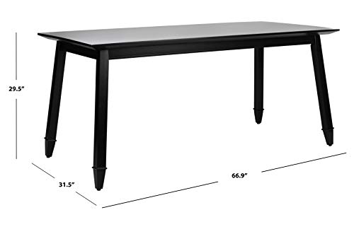 SAFAVIEH Home Collection Brayson Modern Black Rectangle Dining Table