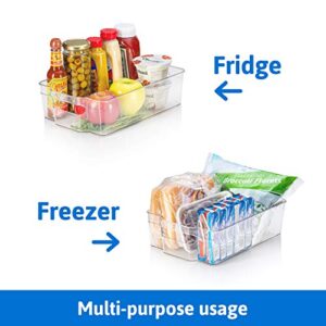 fridge bins and organizers Set of 10 - Stackable refrigerator bins set includes 6 bins for food containers and 4 precut shelf liners for fridge shelf's