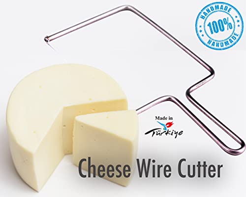 Kuchengerate Cheese Slicer Wire Cutter - Cheese Knives Slicers with Wire - Handheld Butter Cutter Tools for Soft Hard Block - Easy Fast Cutting Hard Or Semi Hard Block Cheeses - With Extra Wire