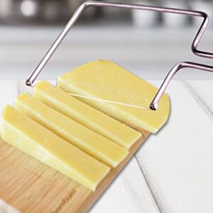 Kuchengerate Cheese Slicer Wire Cutter - Cheese Knives Slicers with Wire - Handheld Butter Cutter Tools for Soft Hard Block - Easy Fast Cutting Hard Or Semi Hard Block Cheeses - With Extra Wire