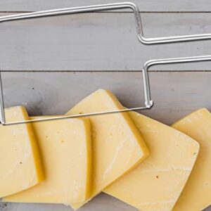 Kuchengerate Cheese Slicer Wire Cutter - Cheese Knives Slicers with Wire - Handheld Butter Cutter Tools for Soft Hard Block - Easy Fast Cutting Hard Or Semi Hard Block Cheeses - With Extra Wire