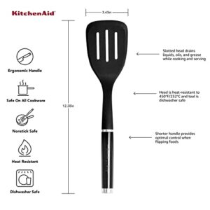 KitchenAid Gourmet Nylon Slotted Turner, one size, Matte Black