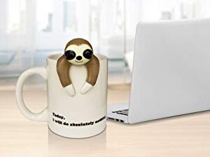 Decodyne Funny Sloth Coffee Mug - Cute Sloth Gifts For Women and Men - Best Friend Birthday Gifts for Women