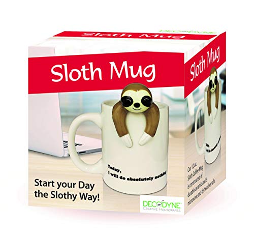 Decodyne Funny Sloth Coffee Mug - Cute Sloth Gifts For Women and Men - Best Friend Birthday Gifts for Women