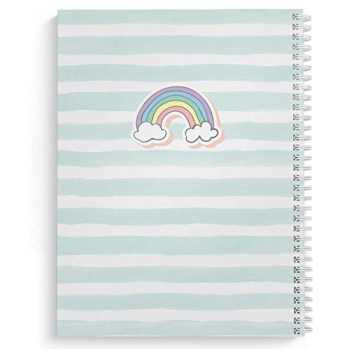 Softcover Majestically Awesome 8.5" x 11" Unicorn Spiral Notebook/Journal, 120 Wide Ruled Pages, Durable Gloss Laminated Cover, White Wire-o Spiral. Made in the USA