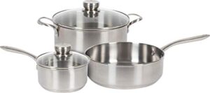 frigidaire 11ffspan02 ready cook cookware, 5-piece, stainless steel, 5 pieces