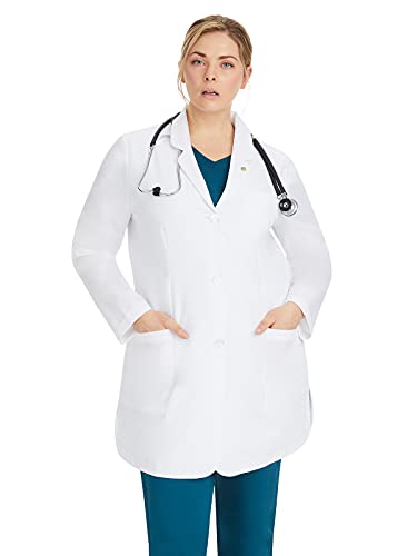 Healing Hands Lab Coat Women 4 Pocket Mid Length 5101 Fiona Womens Lab Coat The White Coat Modernist Collection White 2XL