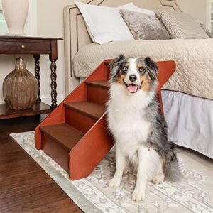 petsafe cozyup folding wood pet steps - dog and cat stairs - lightweight durable wooden frame supports up to 200 lb - side rails and non-slip feet provide added security - 25 inches