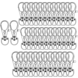 100pcs key chain clip hooks, swivel clasps lanyard snap hook, keychain hooks for lanyard key rings crafting silver