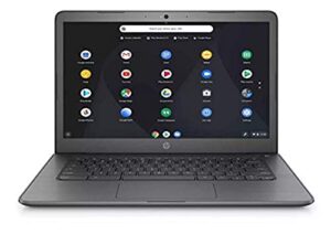 hp newest 14inch lightweight chromebook-intel celeron n3350 up to 2.4ghz processor, 4gb lpddr4 memory, 32gb ssd, intel hd graphics, wifi, b&o play audio, chrome os (renewed)