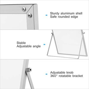 STOBOK Magnetic Dry Erase Board with Stand for Desktop, Double Sided White Board Planner Reminder for School Office 14 x 11 inches