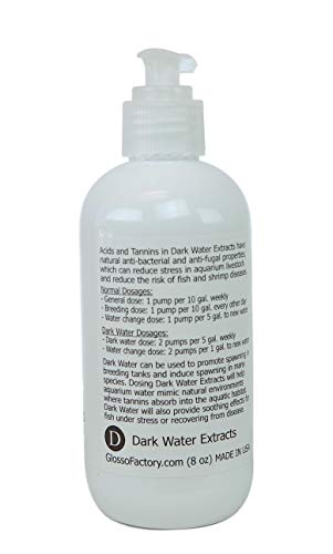 Glosso Factory Dark Water Extracts 8oz Pump Bottle for Fresh Water Aquariums