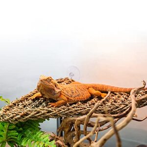 Bearded Dragon Hammock Reptile Jungle Vines Flexible Reptile Leaves with Suction Cups for Climbing Branches Habitat Terrariums Decoration Accessories Chameleon Lizards Gecko Frogs Snakes