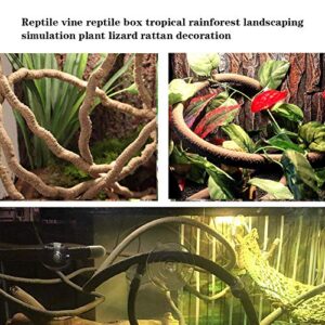 Bearded Dragon Hammock Reptile Jungle Vines Flexible Reptile Leaves with Suction Cups for Climbing Branches Habitat Terrariums Decoration Accessories Chameleon Lizards Gecko Frogs Snakes