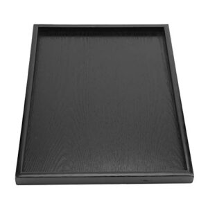 Black Tray, Food Tea Tray, Rectangle Solid Wood Tea Coffee Snack Food Meals Serving Tray Plate for Breakfast Dinner Ottoman Coffee Table Parties Home Bathroom Appetizer Drinks(3 #)