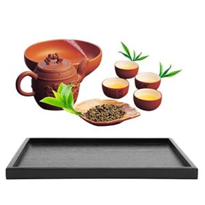 Black Tray, Food Tea Tray, Rectangle Solid Wood Tea Coffee Snack Food Meals Serving Tray Plate for Breakfast Dinner Ottoman Coffee Table Parties Home Bathroom Appetizer Drinks(3 #)