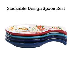 Bico Red Spring Bird Ceramic Spoon Rest, House Warming Gift, Dishwasher Safe