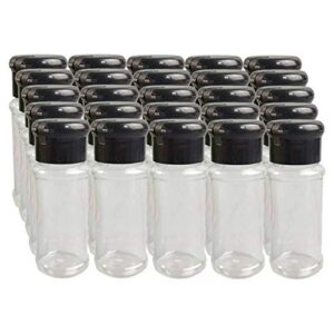 feoowv 25pcs empty plastic spice bottles set for storing barbecue seasoning salt pepper and more 75 ml/2.5 oz (black)