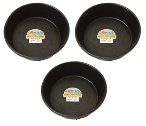 little giant 3 pack of corded rubber feed pans, 8 quart capacity each, for dogs, sheep, pigs, and other animals