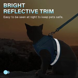 Supet Cat Harness and Leash Set for Walking and Small Dog Soft Mesh Harness Adjustable Vest with Reflective Strap Comfort Fit for Pet Kitten Puppy Rabbit