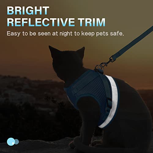 Supet Cat Harness and Leash Set for Walking and Small Dog Soft Mesh Harness Adjustable Vest with Reflective Strap Comfort Fit for Pet Kitten Puppy Rabbit