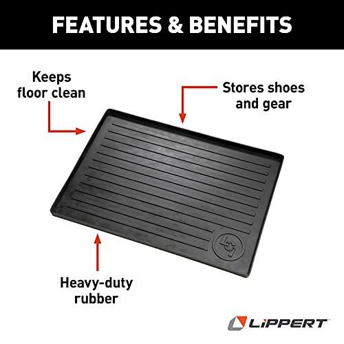 Lippert 801380 Solid Step Entry All-Weather Floor Tray for 5th Wheel RVs, Travel Trailers and Motorhomes, Black