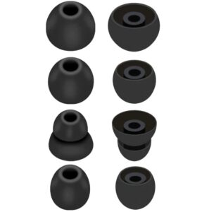 jnsa 8pcs black replacement silicone ear tips ear buds compatible with powerbeats pro earphones - black [powerbeats pro ear tip]