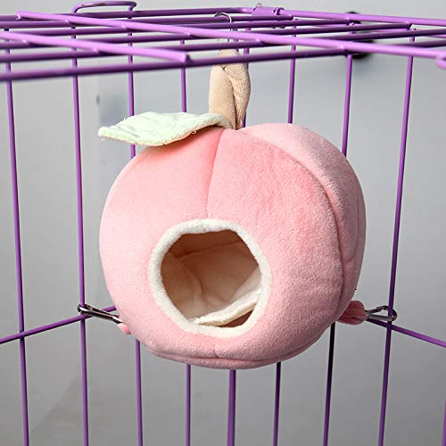 Warm Small Pet Animals Bed, Hamster Hanging Bed House, Cute Furit Winter Warm Fleece Nest for Birds Hamsters Rat Squirrels Hedgedog Chinchilla Rabbits Guinea Pig Parrots Gerbil Bed Cage Nest