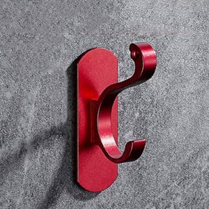 xmzfq wall mount dual hooks robe hooks towel stands office bathroom toilet kitchen waterproof and rust-proof bath towel hooks (5 pack),red