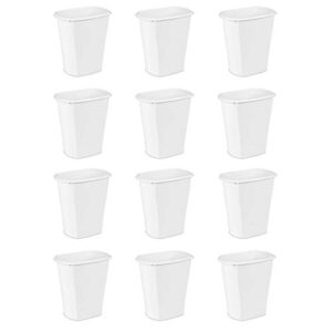 sterilite 5.5 gallon white ultra plastic wastebasket trash can (12 pack)