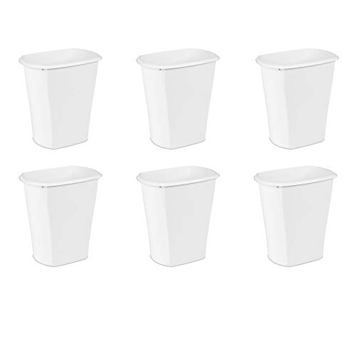 Sterilite 5.5 Gallon White Ultra Plastic Wastebasket Trash Can (12 Pack)