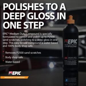 Malco Epic Medium-Duty Compound - Vehicle Paint Correcting and Polishing Compound/Removes Up to P2500 Sand Scratches/Polishes to Deep Showroom Gloss / 32 Oz. (109132)