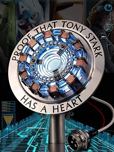 New Version 1:1 Iron Man Arc Reactor MK1,with LED Light, Tony Stark has a Heart Touch Sensitive, No Remote Control Required,Totally Easy Assembly ,USB Interface (with Display Case)