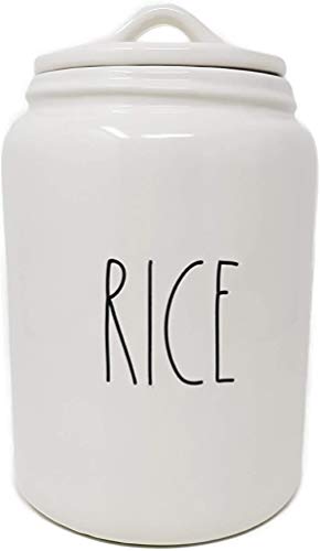 Rae Dunn By Magenta RICE Ceramic LL Large Canister 2019 Limited Edition