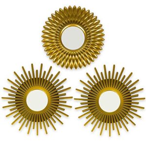 bonnyco gold mirrors for wall pack of 3 wall mirrors for room decor & home decor | gold round mirrors for wall decor | circle mirrors modern wall decor gifts for women & moms | decorative mirrors