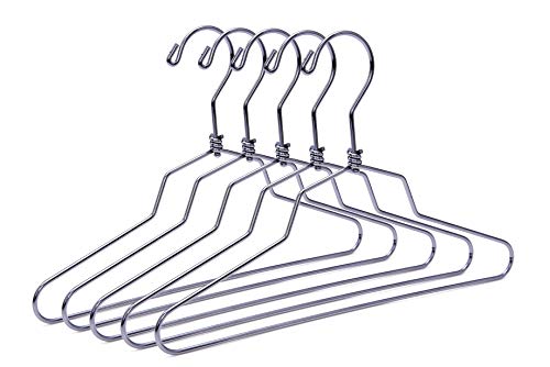 10 Quality Metal Children Hangers, Swivel Hook, Stainless Steel Heavy Duty Wire Clothes Hangers (10, Kids - 12" inch)