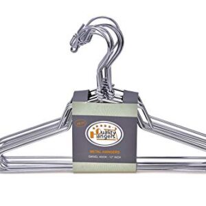 10 Quality Metal Children Hangers, Swivel Hook, Stainless Steel Heavy Duty Wire Clothes Hangers (10, Kids - 12" inch)