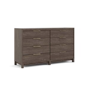 tvilum rainier 8 drawer double dresser, dark chocolate