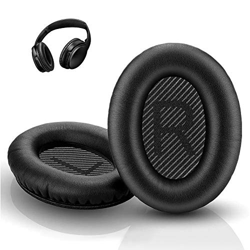 QC35 Headphones Replacement Ear Pads - QC35,QC35ii Replacement Earpads Cushion - Compatible with Bose Quiet Comfort35,QC25,QC35ii,QC15,AE2,AE2i-Comfortable & Durable（Black）