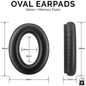 QC35 Headphones Replacement Ear Pads - QC35,QC35ii Replacement Earpads Cushion - Compatible with Bose Quiet Comfort35,QC25,QC35ii,QC15,AE2,AE2i-Comfortable & Durable（Black）