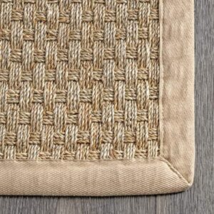 nuLOOM Hesse Checker Weave Seagrass Indoor/Outdoor Area Rug, 9' x 12', Natural