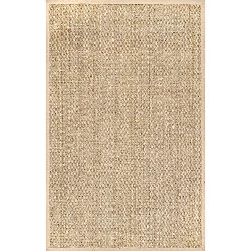 nuLOOM Hesse Checker Weave Seagrass Indoor/Outdoor Area Rug, 9' x 12', Natural