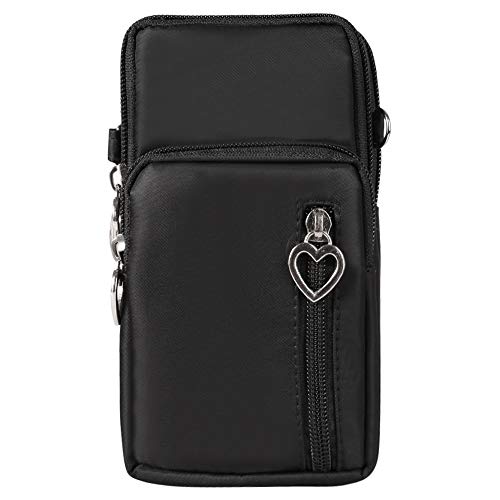 Oxford Cellphone Shoulder Crossbody Bags Wrist Pouch Armband For Motorola One, Moto G Power, G Stylus, G8 Plus, Moto E6 G Power G Stylus Z4 Z3 G7 Plus G7 Play (Black)