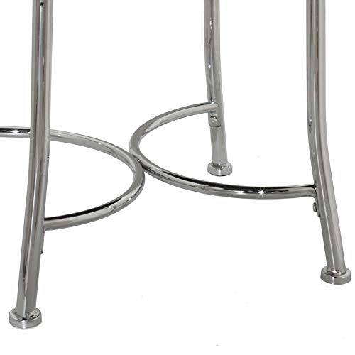 Hillsdale Furniture Glam Backless Diamond Band Vanity Stool, Chrome