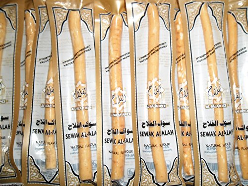 10 x Al Falah Miswak Traditional Natural Manual Toothbrush Sewak Vacummed & Packed